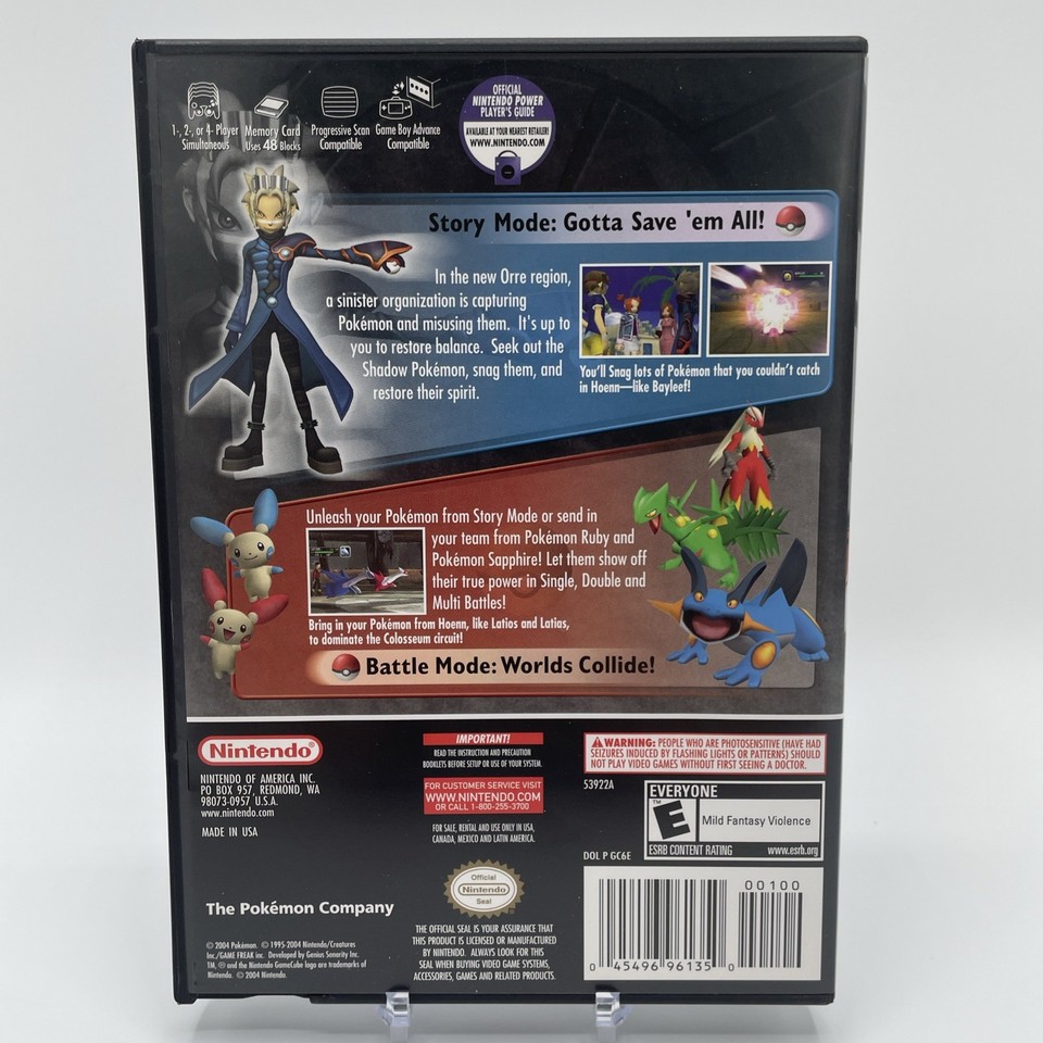 Pokémon Colosseum Nintendo GameCube Disc + Case Black Label 45496961350 ...