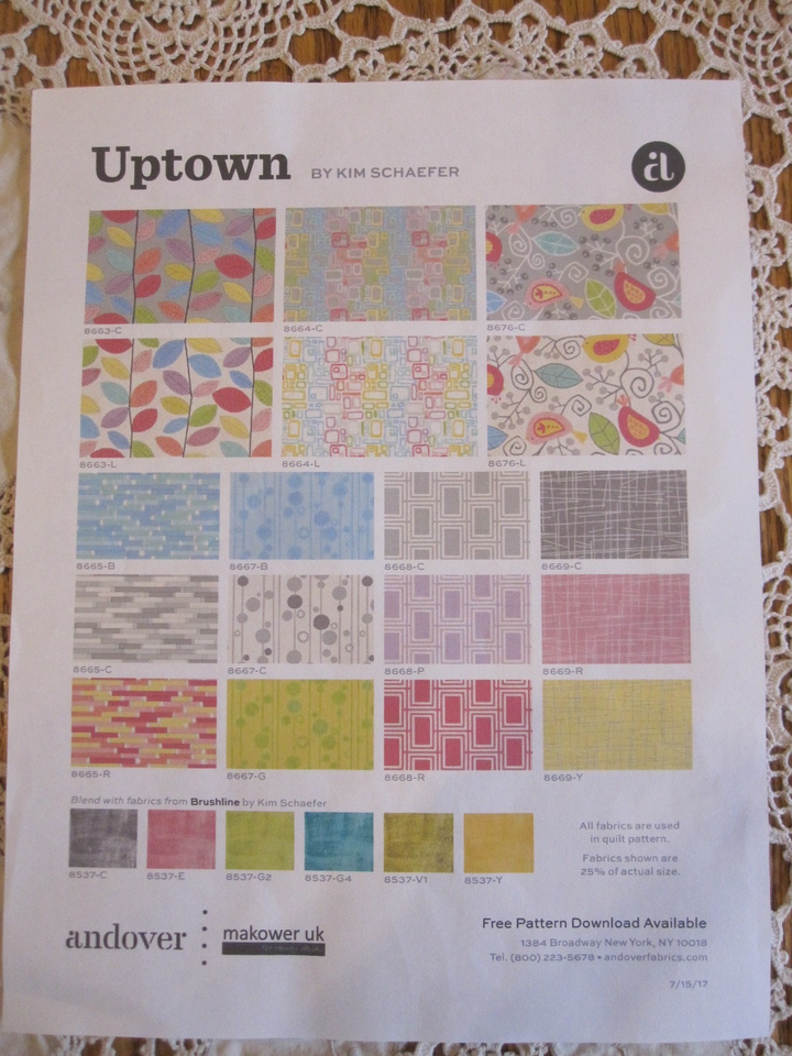 Kim Schaefer Andover UPTOWN Quilt Kit Fabric Bundle & Pattern 60" x 72 ...