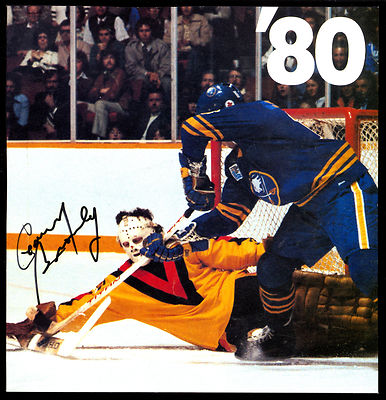 VANCOUVER CANUCKS VS SABRES GARY BROMLEY PHOTO ADD 7.5X7.5 HAND SIGNED ...