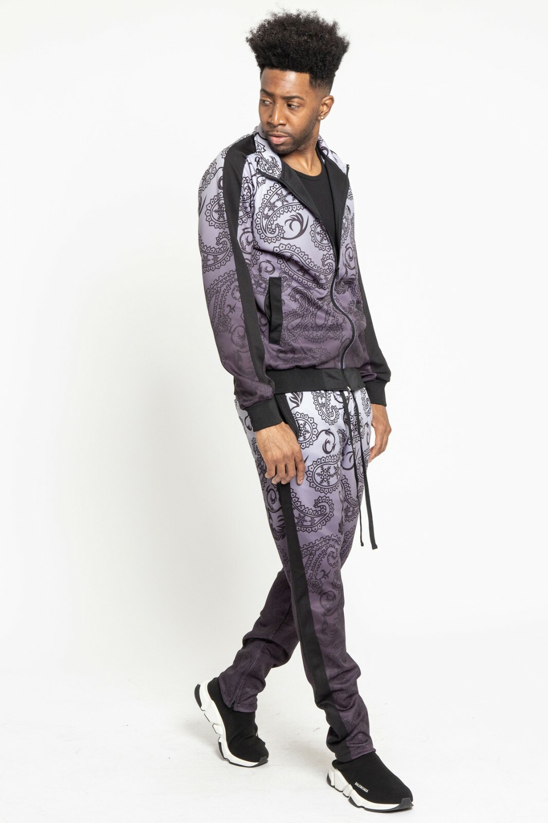 Men's Paisley Gradient Ombre Track Suits 2 Piece Sweatsuit Set S~5XL ...