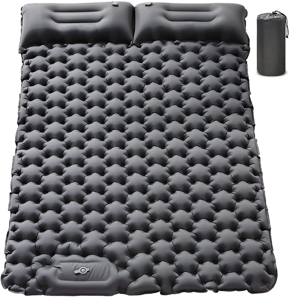 Portable Camping Sleeping Pad Foot Pump Self-Inflatable Pad for 2 ...