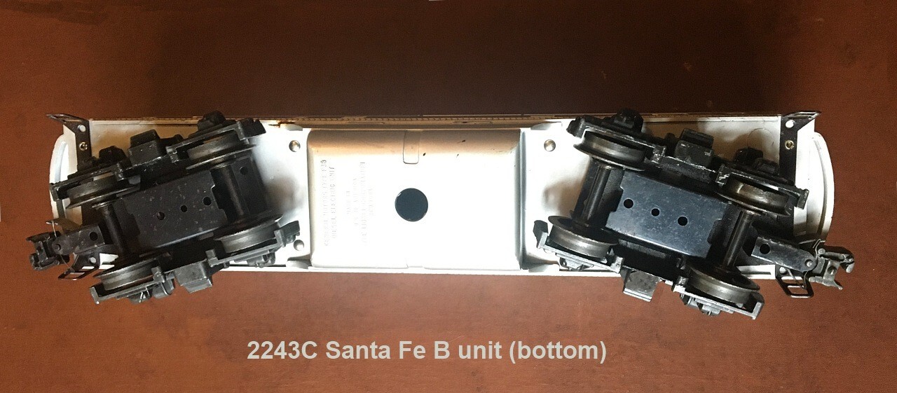 Postwar Lionel Santa Fe Locomotive Set No. 2243P and 2243C (A and B ...