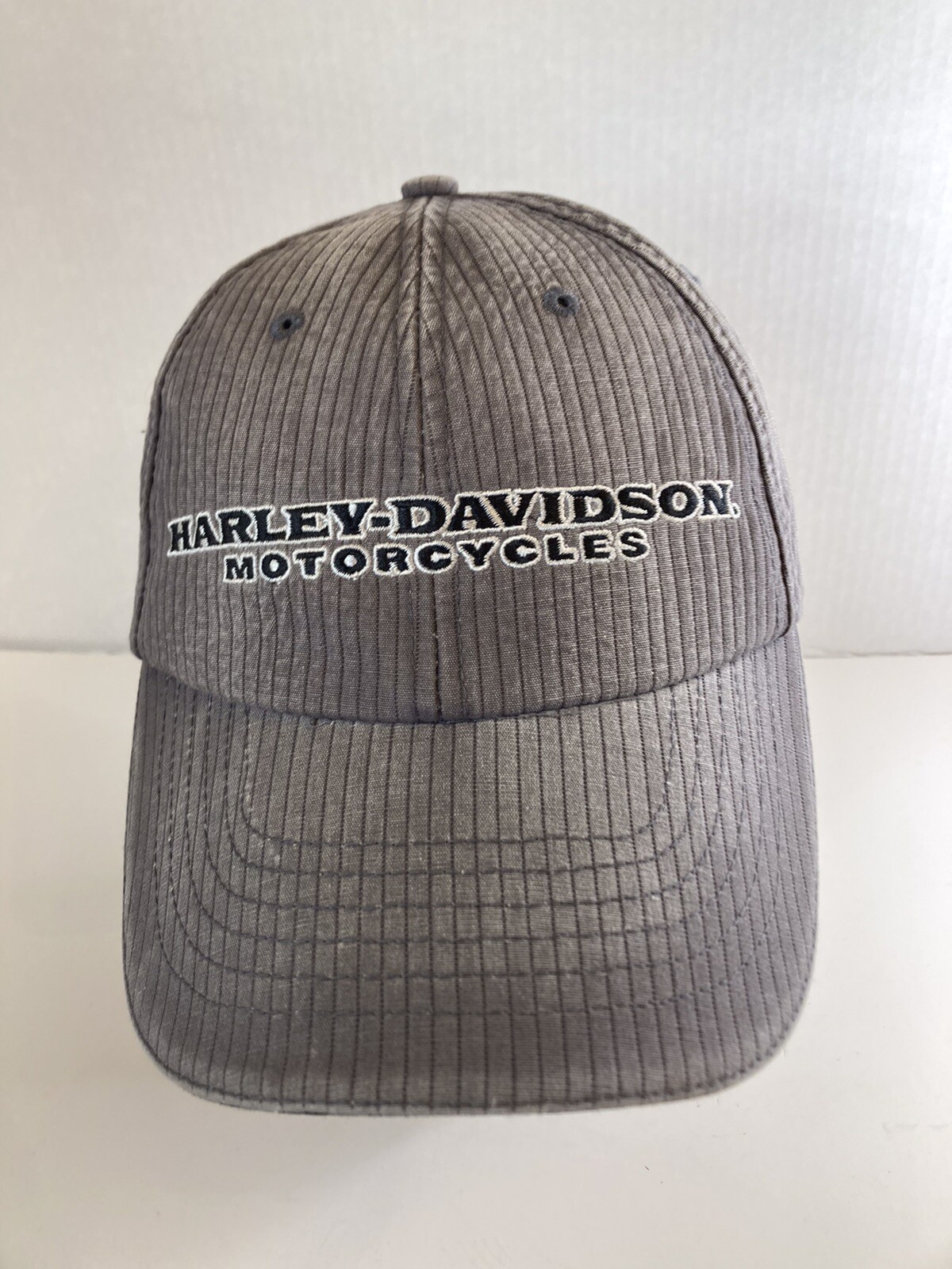 Harley Davidson Motorcycle Hat Cap Strap Back Silver … - Gem