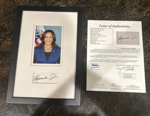Kamala Harris Autograph - Custom Framed & Authenticated JSA LOA | eBay