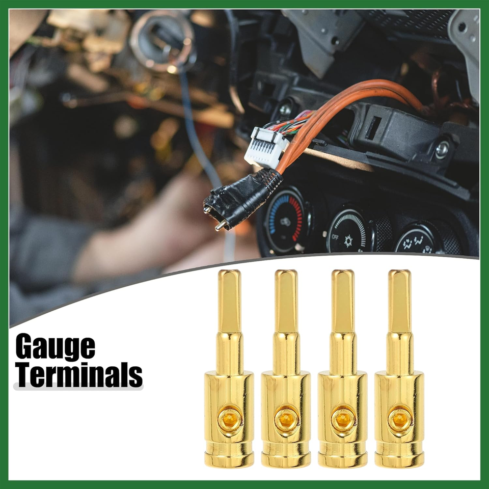 4Pcs Amp Input Reducer Copper 8 Gauge Car Stereo Audio AWG Pin Power ...