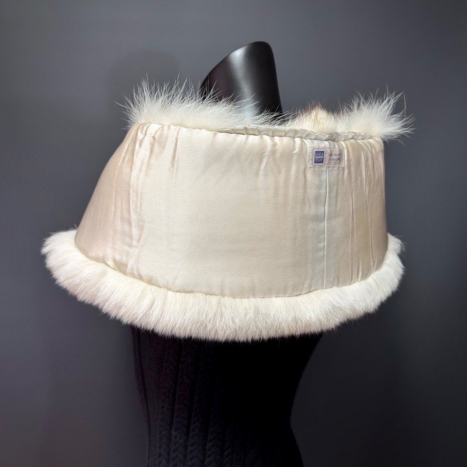 SAGA FOX Blue Fox Real Fur Shawl Wrap Stole Women Luxury Timeless ...