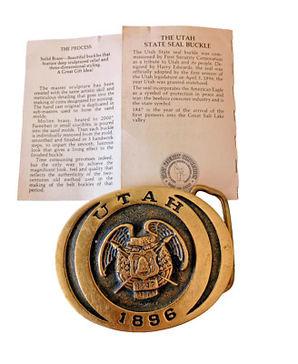 UTAH Seal 1886 First Security Corp. Belt Buckle | eBay