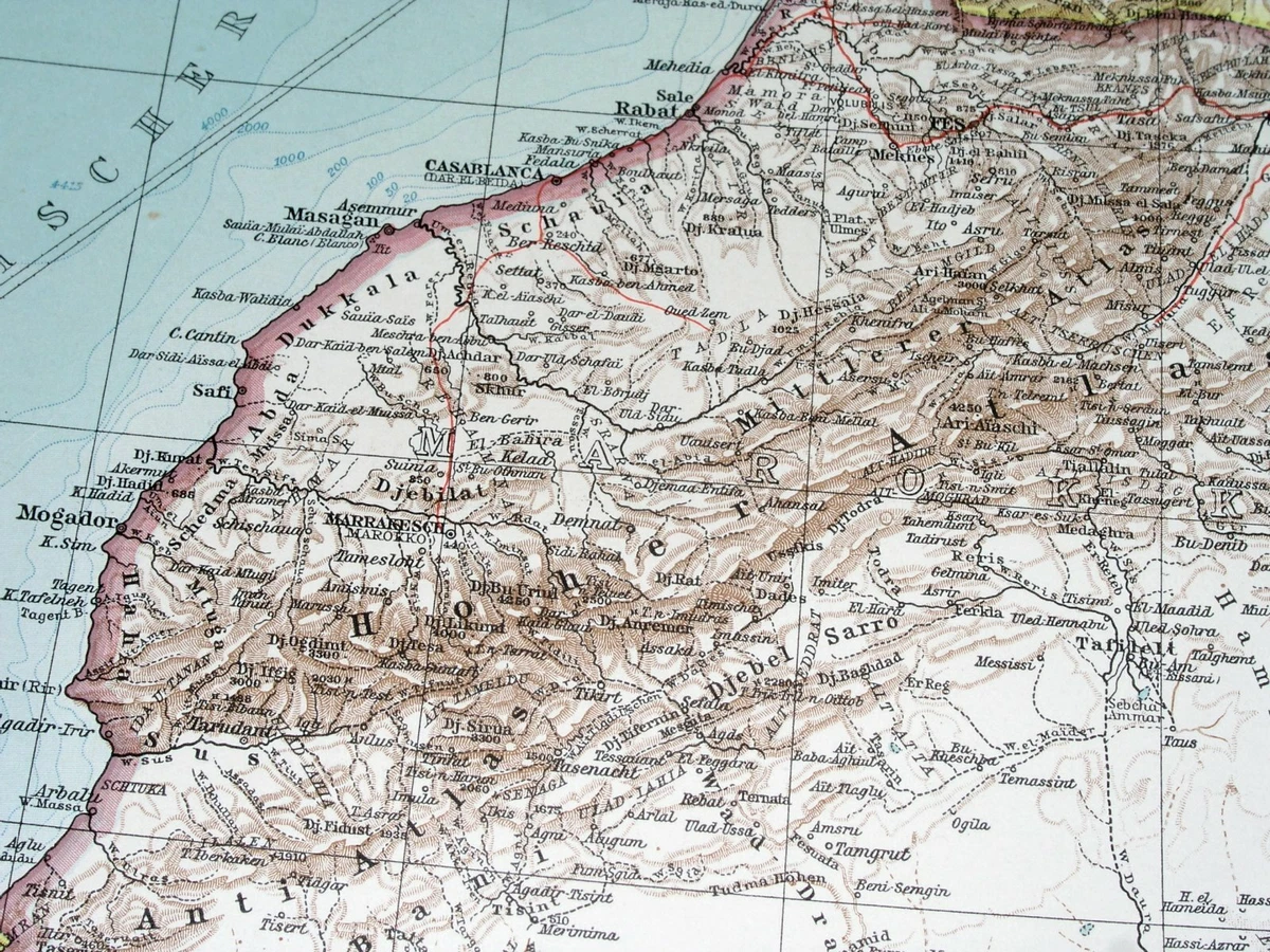 Atlas Mountains Africa Map