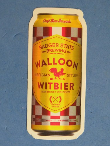 Beer STICKER: BADGER STATE Brewing Walloon Belgian Style Witbier ...
