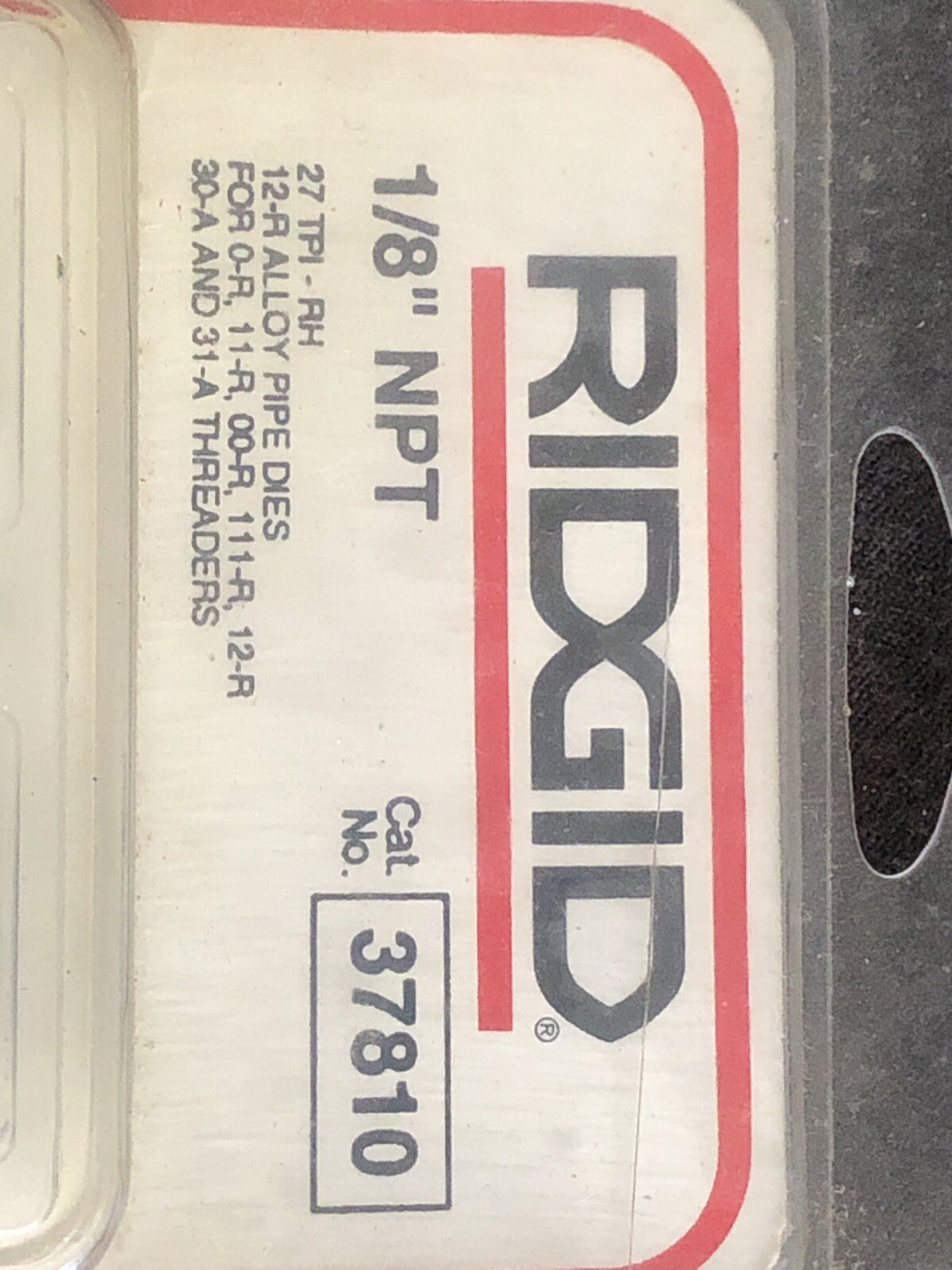 Ridgid 37810, 1/8" NPT Right Hand Pipe Threading Dies 1/8-27 NPT. 12-R ...