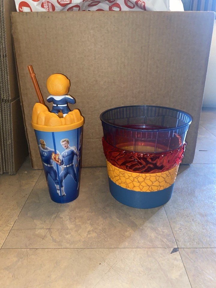 Fantastic Four Movie The Thing Popcorn Bucket & Topper Cup Set Ship Now ...