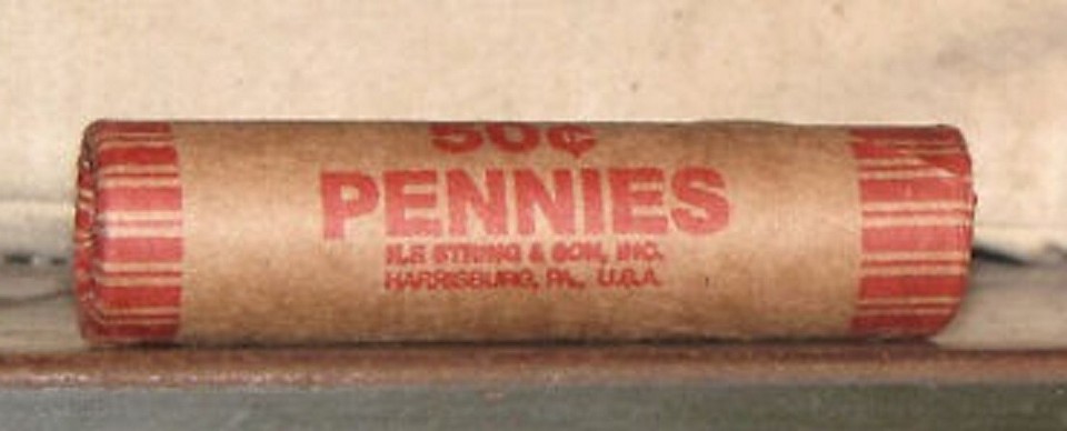 Unsearched Estate Wheat Cent Roll with Barber Dime & Indian Head end ...