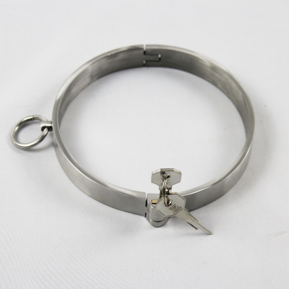 Stainless Steel Female Handcuffs Ankle Cuffs Neck Collar with Chain Set ...