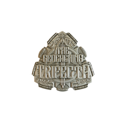 Große Geocoin Geocaching trackable Trifecta Silver GC Coin | eBay