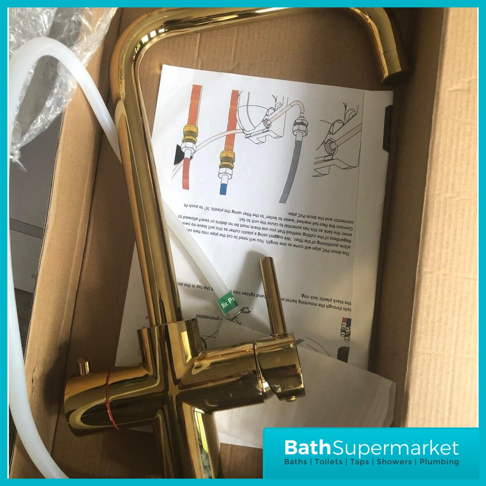 3 Way Gold Instant Hot Boiling Water Kitchen Tap, Filter & Digital ...