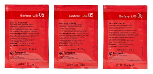 FT-05-3 Fermentis SafAle US-05 Beer Ale Yeast Pack of 3 Fresh Brewing ...