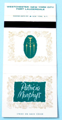 PATRICIA MURPHY'S RESTAURANT MATCHBOOK COVER * FORT LAUDERALE-NEW YORK ...