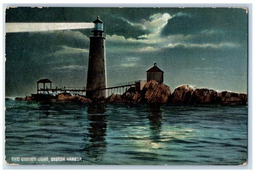 Boston Harbor Massachusetts MA Postcard The Graves Light Lighthouse ...