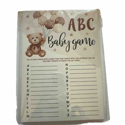 Baby Alphabet Game Cards, Baby Item Abc Baby Shower Game & Activity - 5 ...