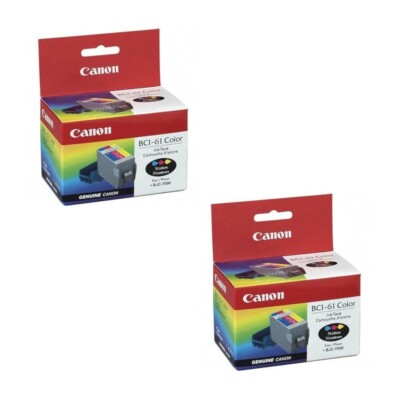 2x Original Canon Ink Cartridge BCI-61 Coloured for Bjc 7000 7004 7100 ...