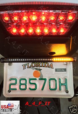 HARLEY BAGGER MOTORCYCLE CUSTOM LED BRAKE RUNNING TURN SIGNAL TAIL ...