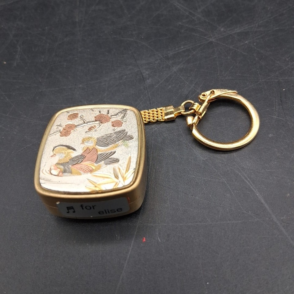 Vintage Sankyo Miniature Pocket Music Box Keychain Japan Beethoven Fur ...