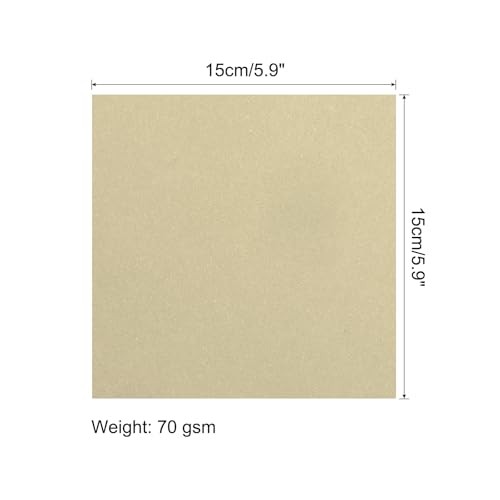 uxcell Origami Paper Double Sided Khaki 15 x 15cm Square Sheets for Art ...