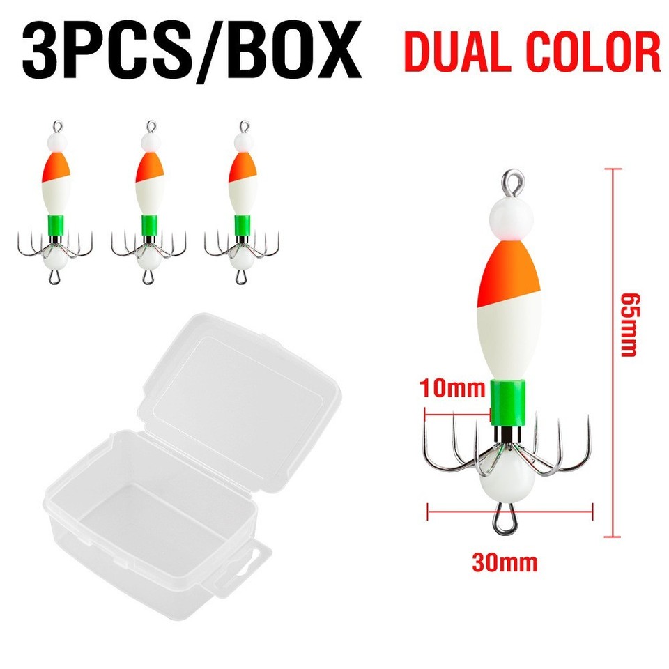 Luminous Fishing Lures Squid Jig Hooks Glow in Dark for Octopus Full ...