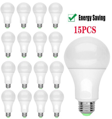 15Pcs LED Light Bulbs 15W Replacement Bulb 6000K Daylight E26 US | eBay