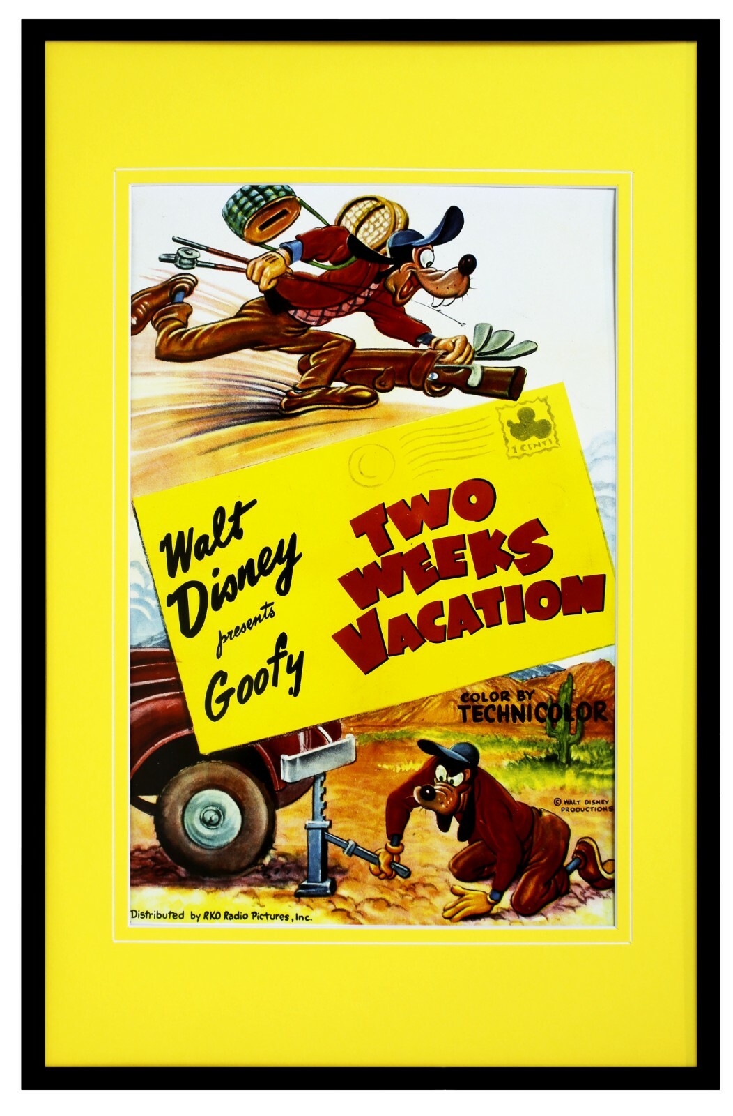 Goofy Two Weeks Vacation Disney 11x17 Framed Repro Poster Display | eBay
