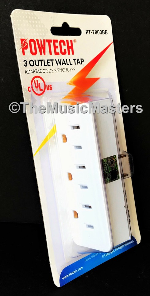 6X Grounded 3 Outlet Triple AC Wall Plug Power Splitter 3-Way Electric ...