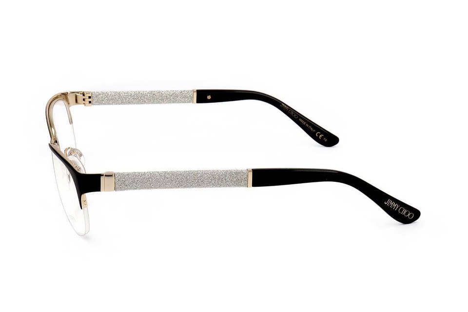 Jimmy Choo JC106 F2T BLACK LIGHT GOLD GLITTER 52/17/135 Women's Eyewear ...