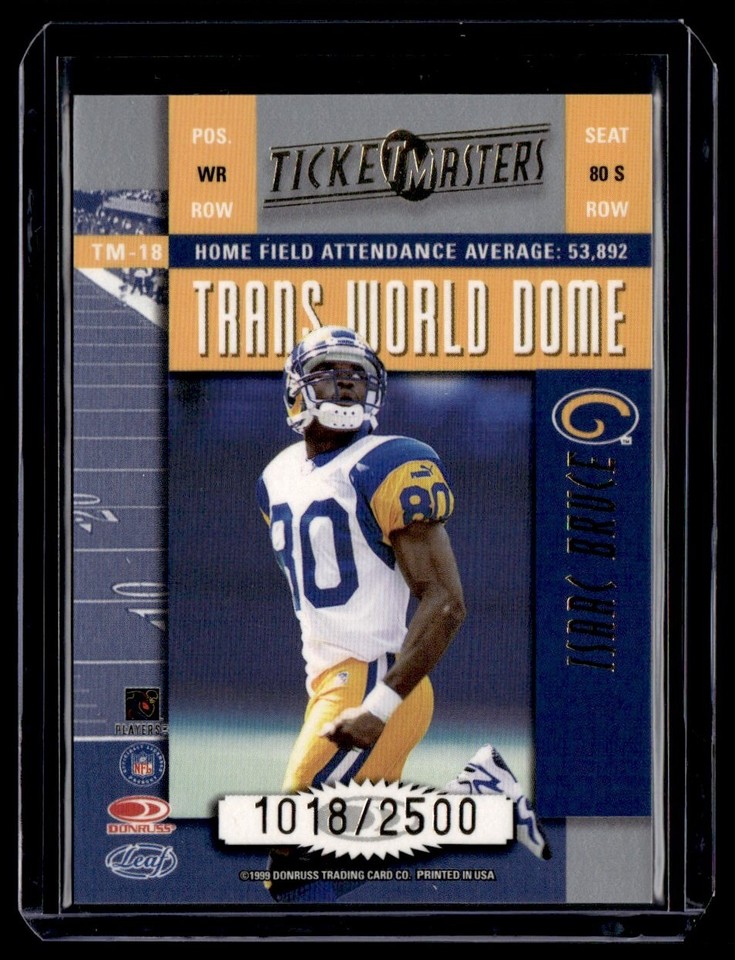 1999 Leaf Rookies & Stars Ticket Masters Isaac Bruce/Marshall Faulk ...