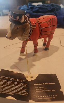 2002 RETIRED Cow Parade #7247 Beefeater "It Ain't Natural" London 4 ...