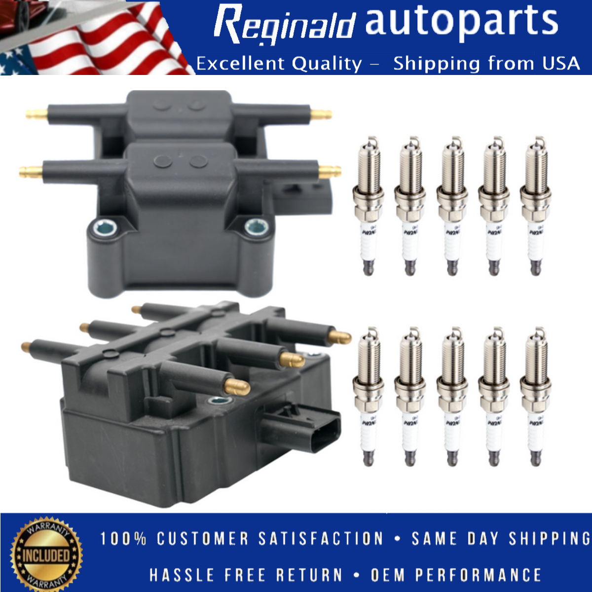 UF305 2*Ignition Coil+plugs for Ram Pickup Viper Wrangler 8.0L 8.3L ...