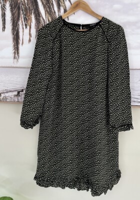 CABLE Melbourne Long Sleeve Green Printed Dress Shift Size S 8-12 ...