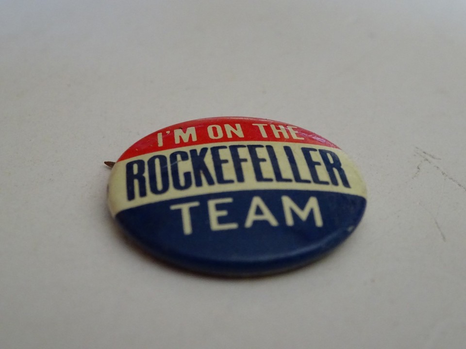 vintage I'm On The Rockefeller Team Nelson Rockefeller Campaign Pin 7/8 ...