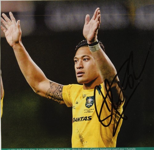 RUGBY autograph ISRAEL FOLAU feuille 19X19 cm signed AUSTRALIE | eBay