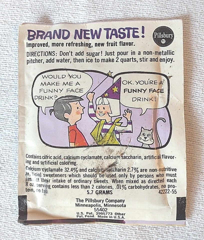 FUNNY FACE Pillsbury GOOFY GRAPE Sealed Pack VTG DRINK MIX 1970s, 80s ...
