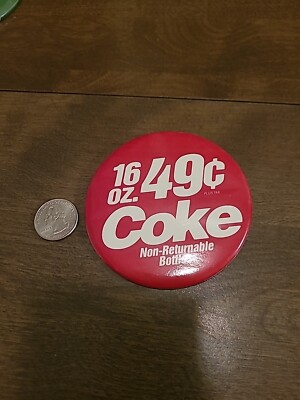 Nice Vintage Sheetz Convenience Store 16oz 49cent Coke Round Pin Button ...