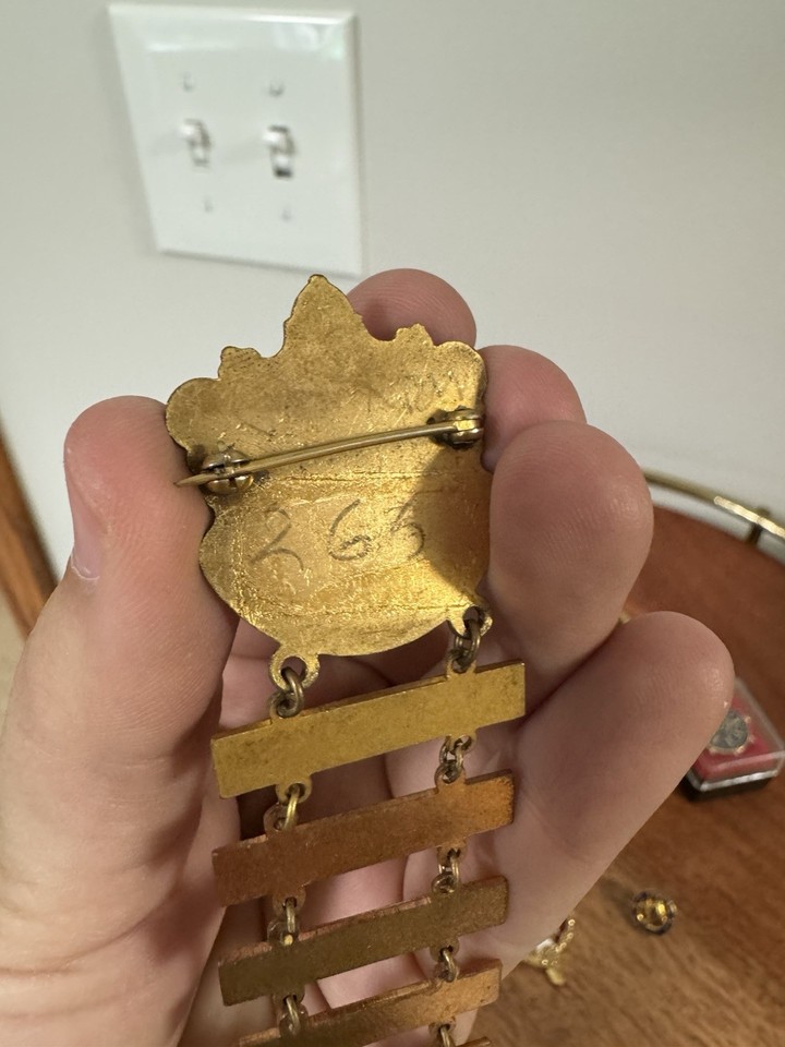 Vintage Gold Tone Masonic DeMolay Merit Medal Colorful Enamel Bars Lot ...