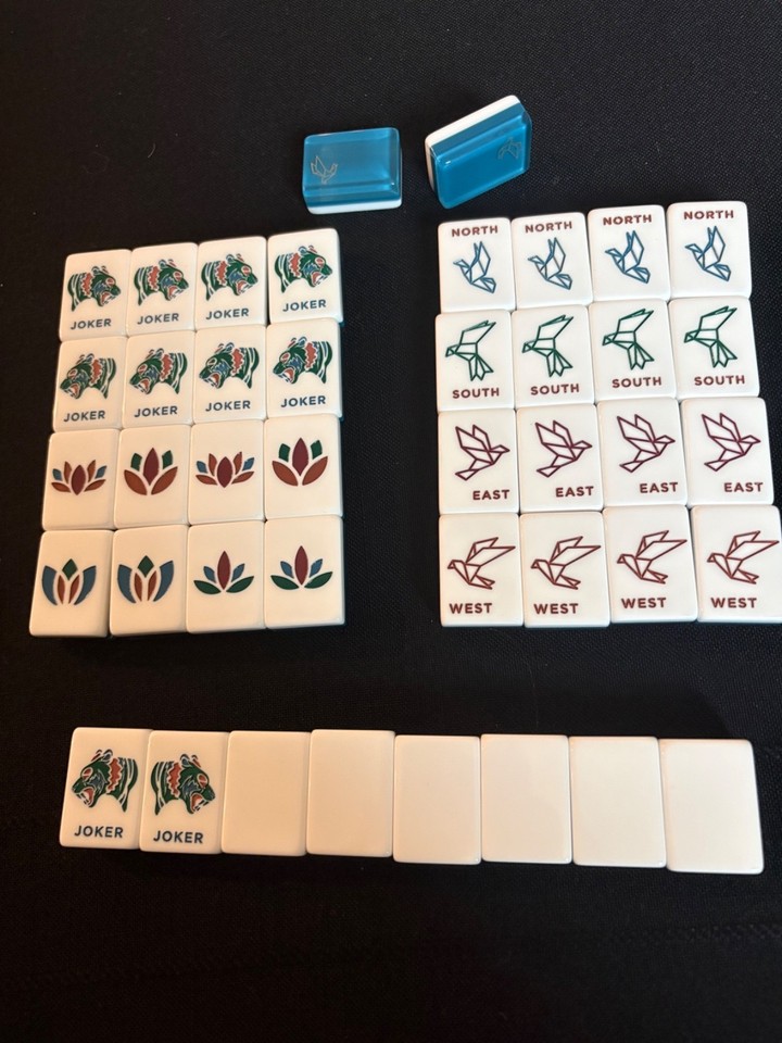 Bam Bird Azure Origami Tile Set for American Mahjong play | eBay