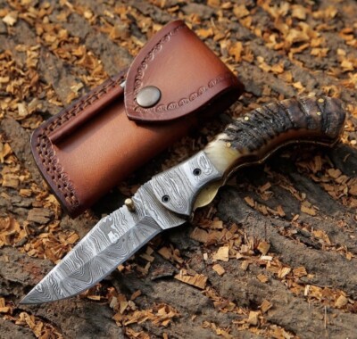 NEW FANCY CUSTOM HANDMADE DOMESTIC STEEL FOLDING KNIFE,HUNTING KNIFE | eBay