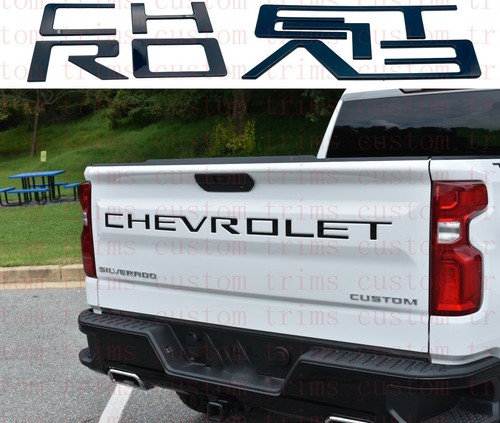 Gloss Black Tailgate Letters for 2019-2021 Chevrolet Silverado 1500 ...