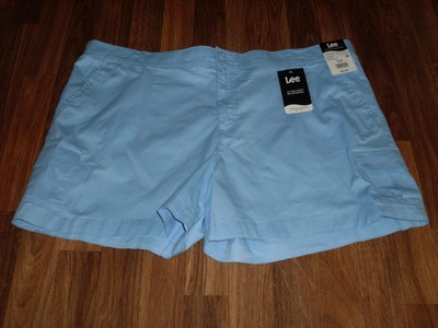 WOMENS LEE MID RISE ULTRA SOFT WAISTBAND STRETCH CARGO SHORTS SIZE 22 ...