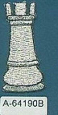 1.75" Metallic Silver Rook Chess Piece Embroidery Patch | eBay