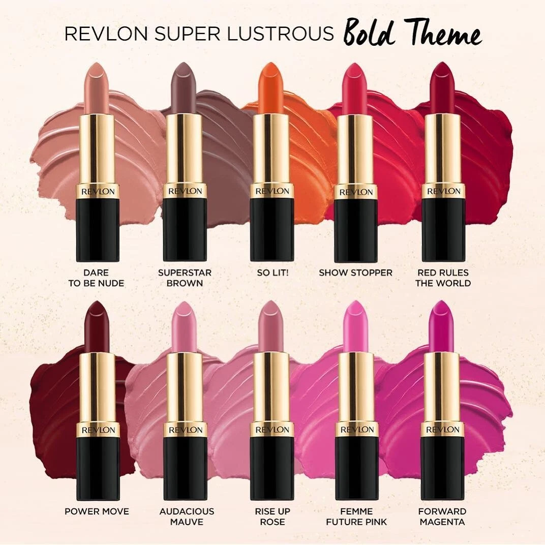 Revlon Super Lustrous Red Lipstick Swatches