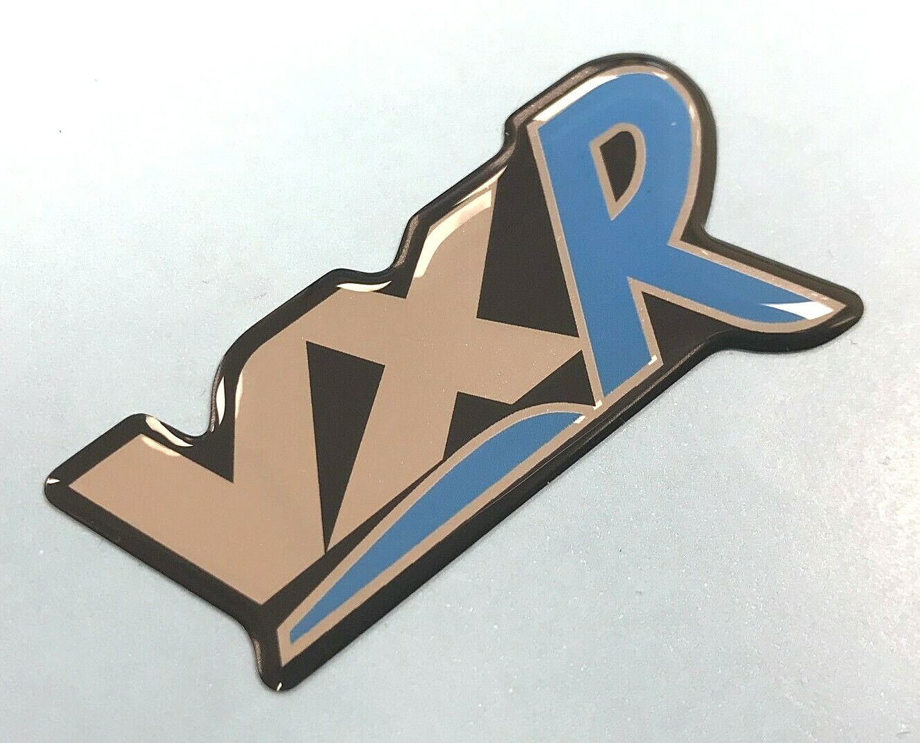 VXR Chrome & Blue Sticker/Decal 60mm HIGH GLOSS DOMED GEL FINISH ...