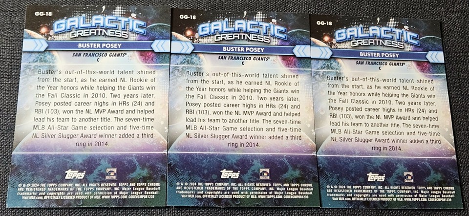 2024 Topps Chrome Cosmic Galactic Greatness Buster Posey Refractor #GG ...