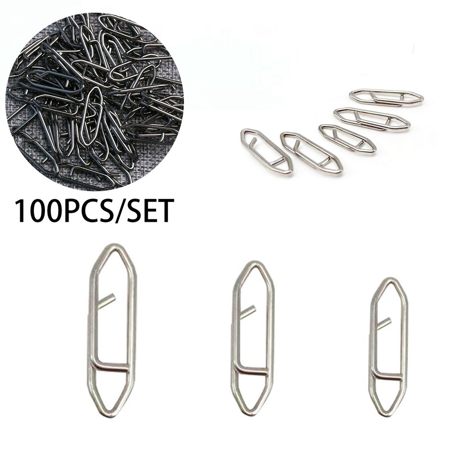 100pcs Fishing Speed Clips Stainless Steel Fast Change Snaps Tackle ...